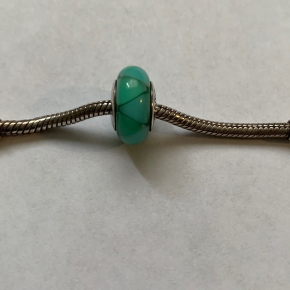 Pandora | Jewelry | Authentic Pandora Retired Greenteal Murano Glass ...